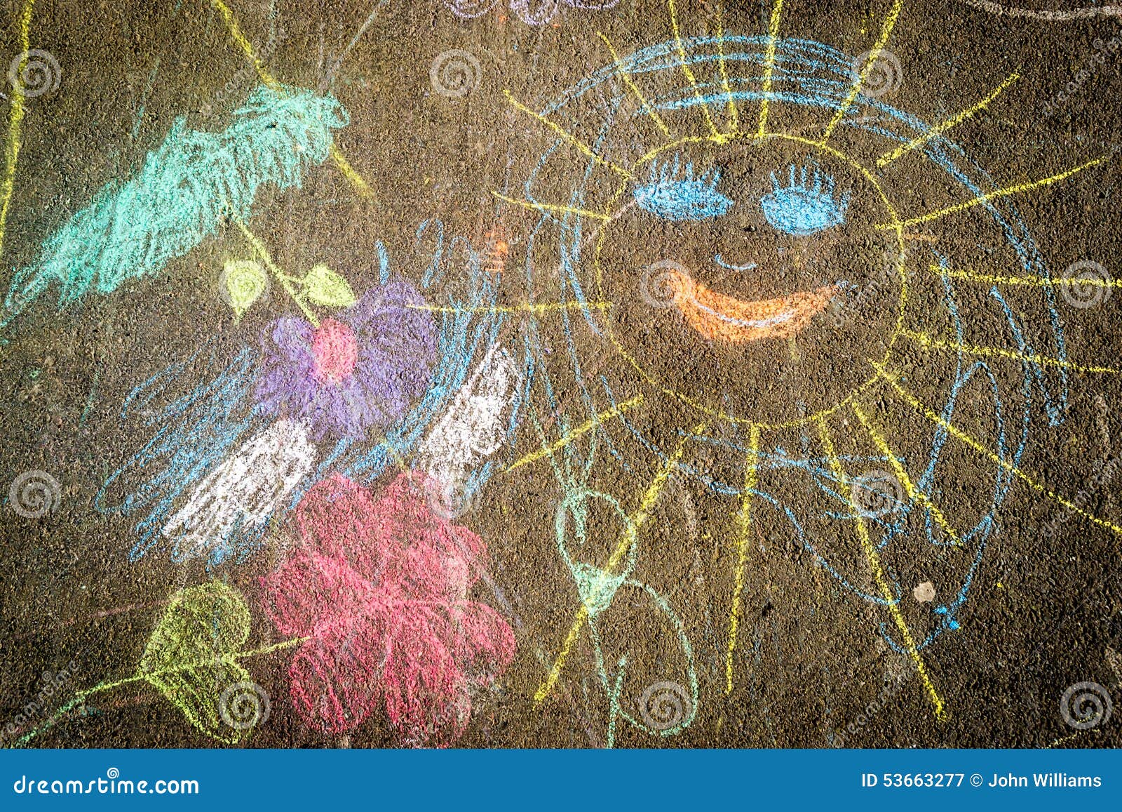 Child Chalk Drawing on Asphalt Stock Image - Image of abstract ...