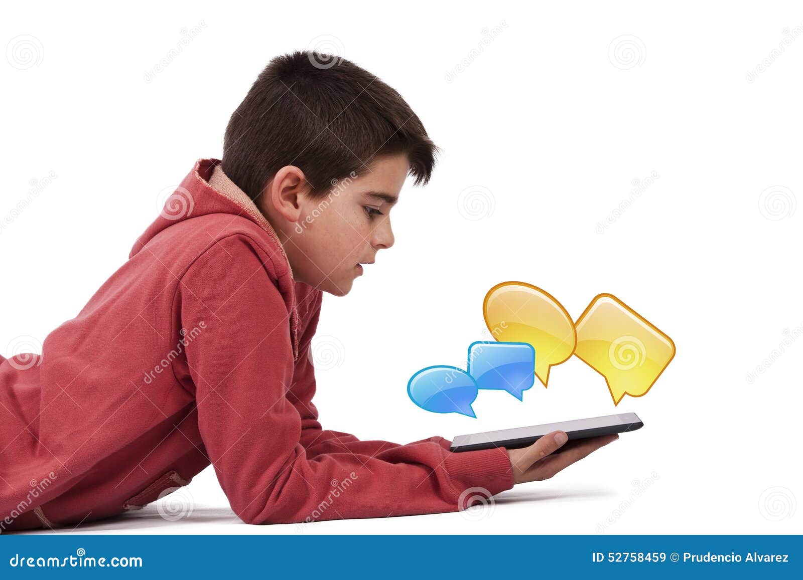 Child chatting stock image. Image of graphics, tablet - 52758459