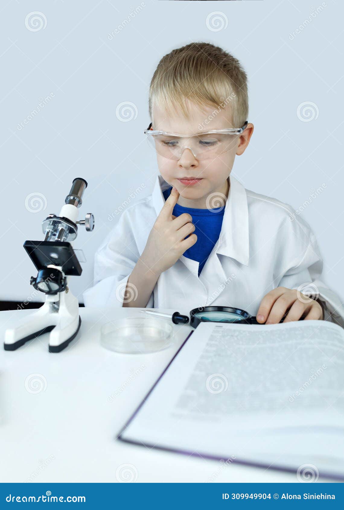 Child Chemist. Teacher Shows a Visual Experiment. a Science Mentor ...