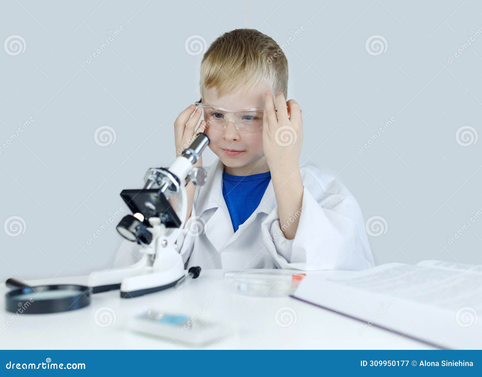 Child Chemist. Teacher Shows a Visual Experiment. a Science Mentor ...