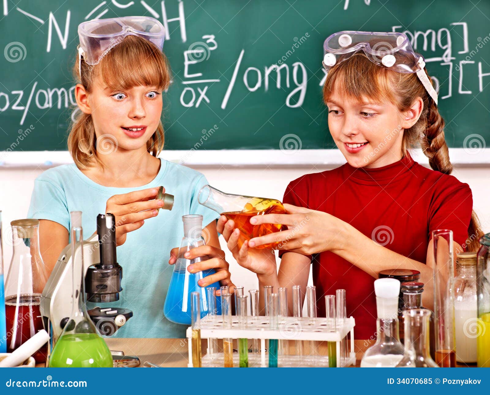Child in chemistry class. stock image. Image of childhood - 34070685