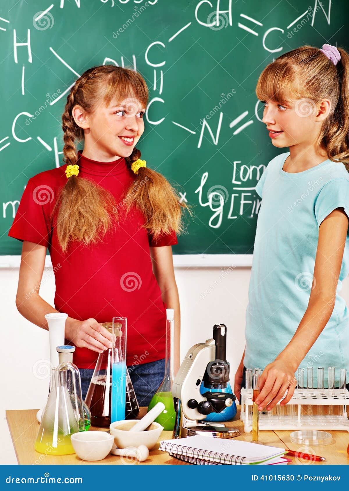 Child in chemistry class. stock photo. Image of children - 41015630