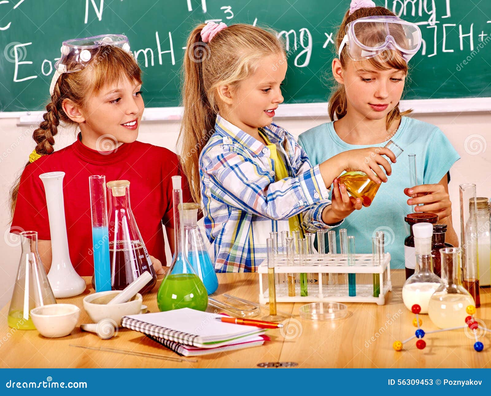 Child in chemistry class stock image. Image of little - 56309453