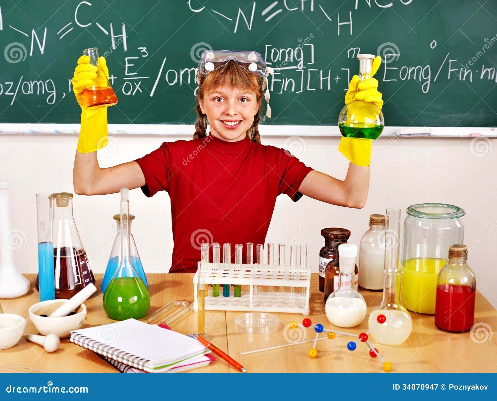 Child in chemistry class. stock image. Image of cheerful - 34070947