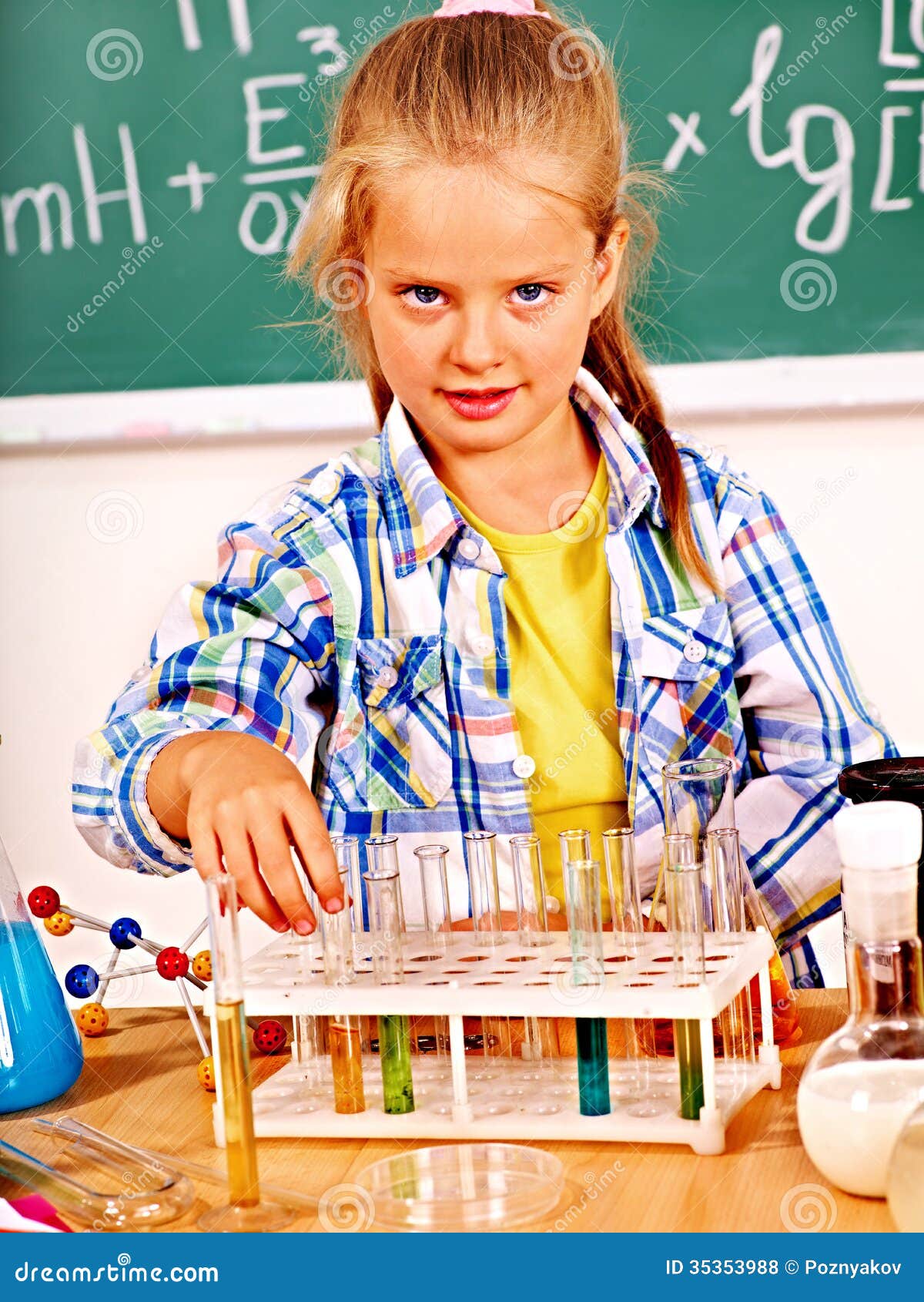 Child in chemistry class. stock photo. Image of lifestyle - 35353988
