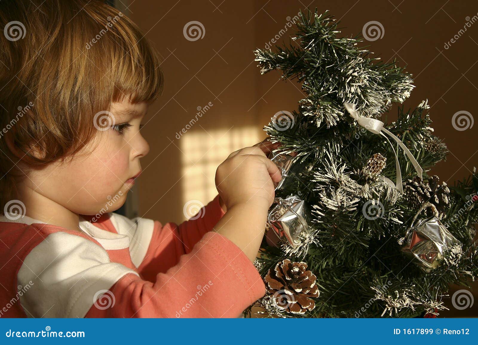 Child and Christmas tree stock image. Image of tree, child - 1617899