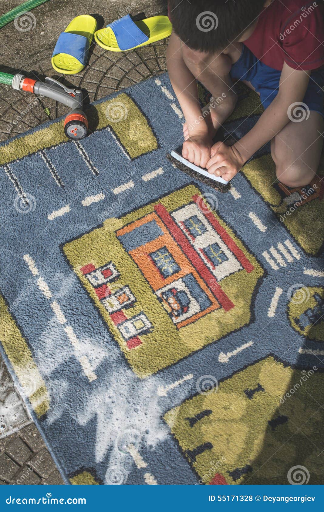 Child clean a carpet stock photo. Image of little, carpet - 55171328