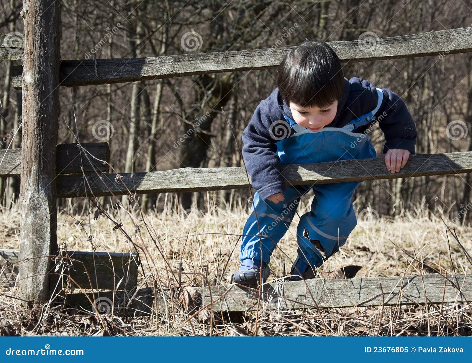 Child climbing the fence stock image. Image of wooden - 23676805