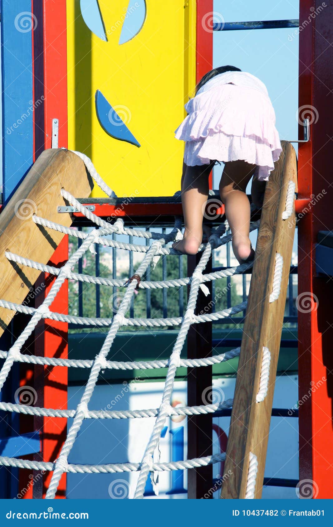 Child climbing a rope stock photo. Image of caucasian - 10437482