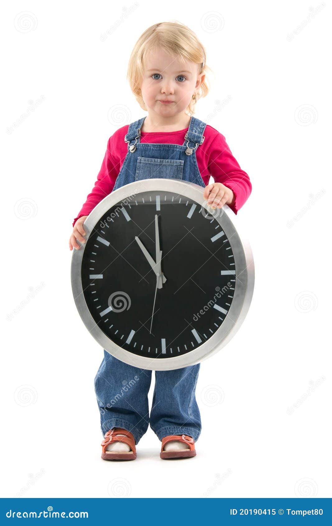 Child with clock stock image. Image of isolated, human - 20190415