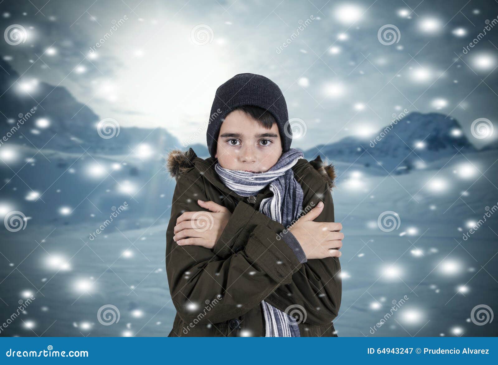 Child with clothes stock image. Image of snowflakes, cold - 64943247