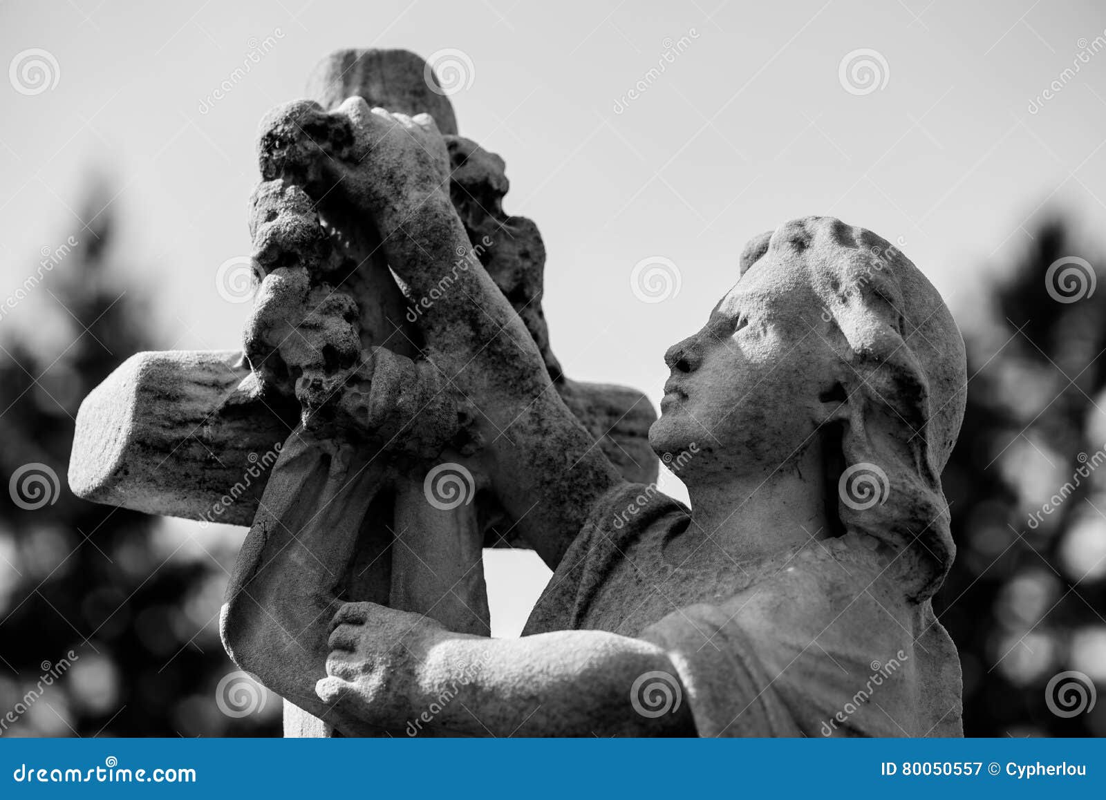 Child Clutching a Cross Masonry Stock Image - Image of clutching ...