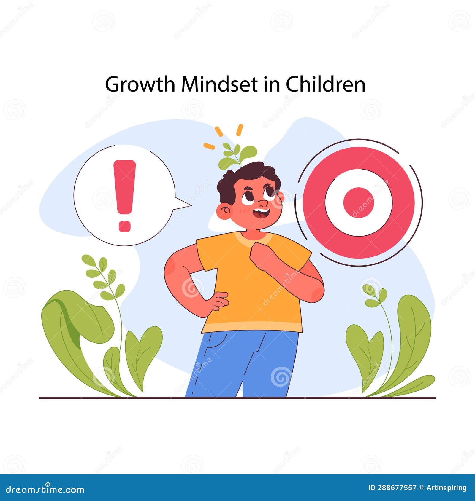 Child Cognitive Development. Growth Mindset Stock Vector - Illustration ...