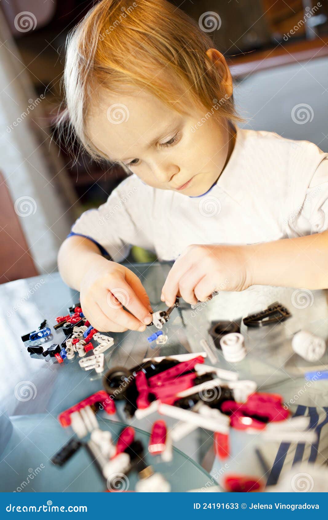 Child Collecting Details the Construction Set Stock Image - Image of ...