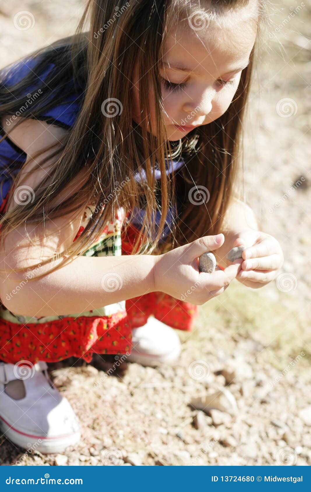 Child Collecting Rocks stock photo. Image of learning - 13724680