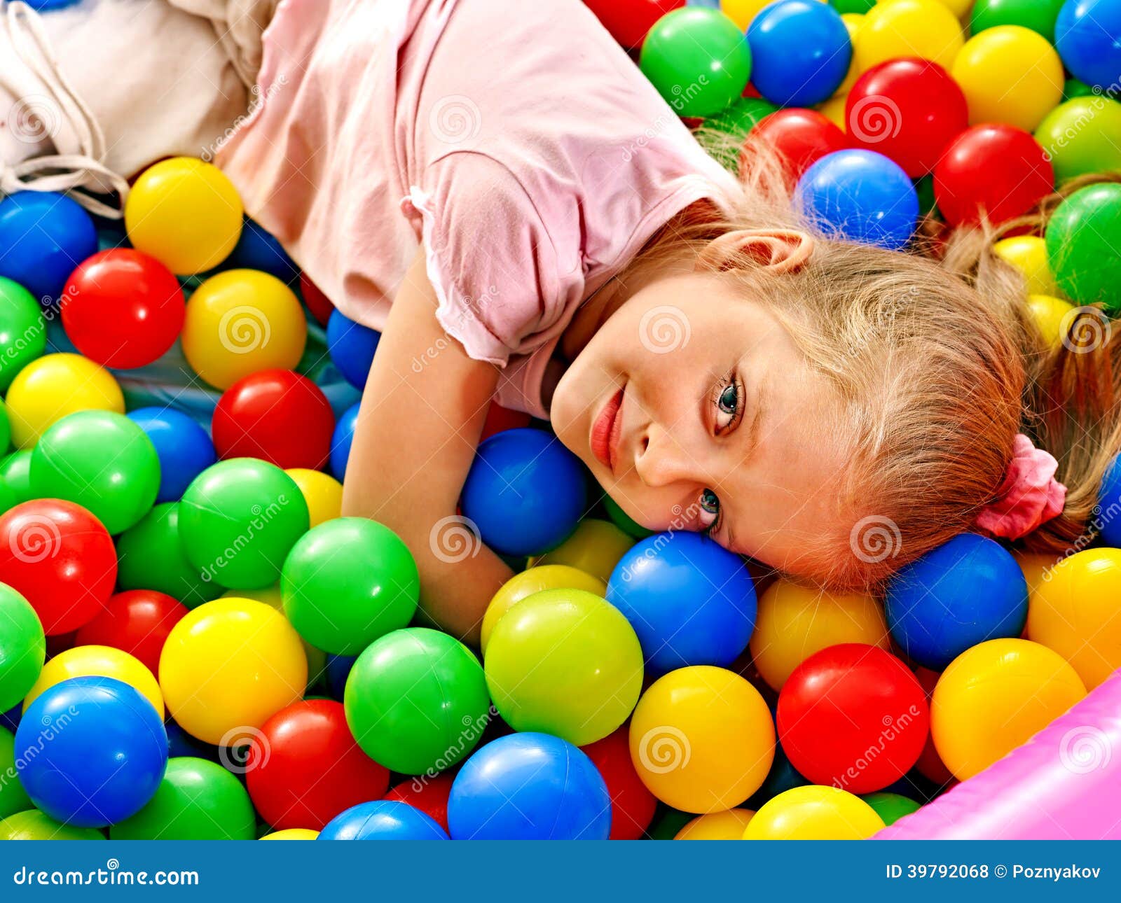 Child in colored ball. stock photo. Image of child, playground - 39792068