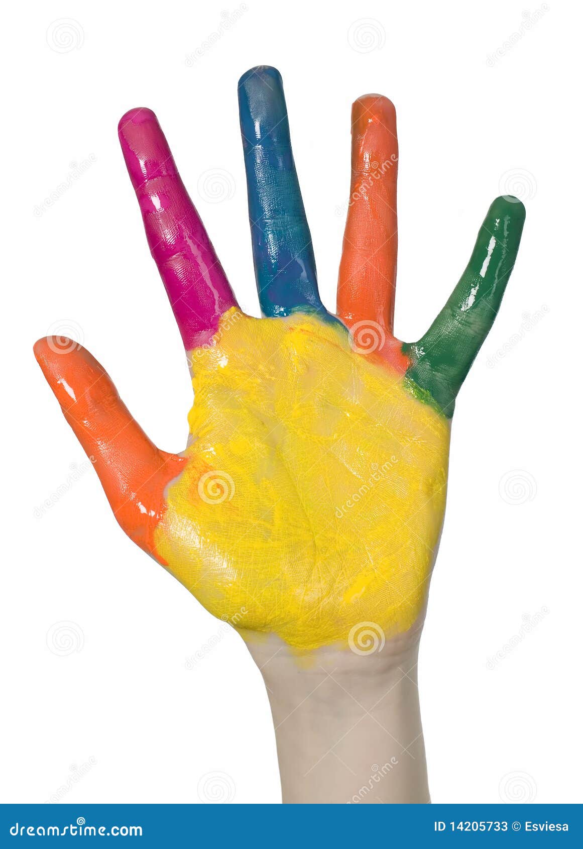 Child and colorful hands stock image. Image of hand, finger - 14205733