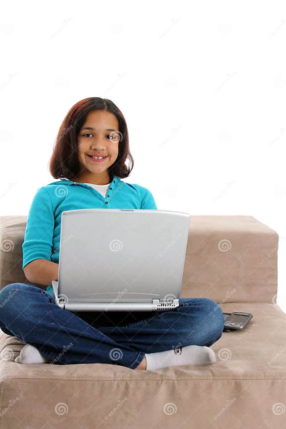 Child on Computer stock photo. Image of typing, laptop - 16563256
