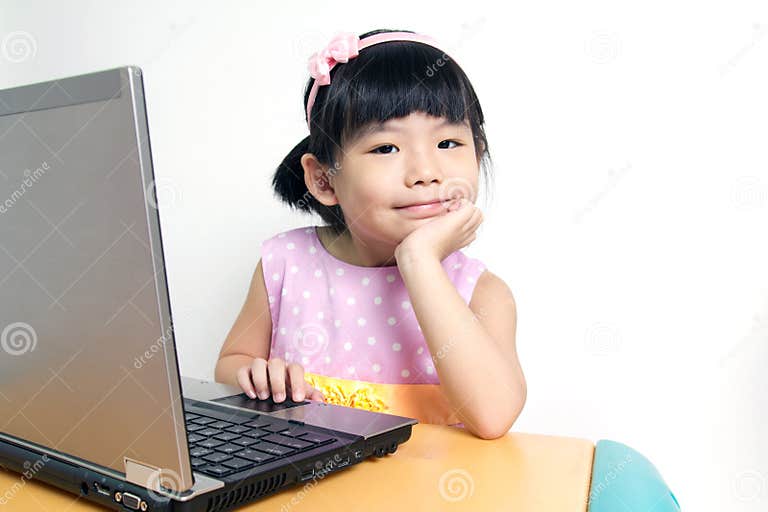 Child with computer stock image. Image of kindergarden - 25444587