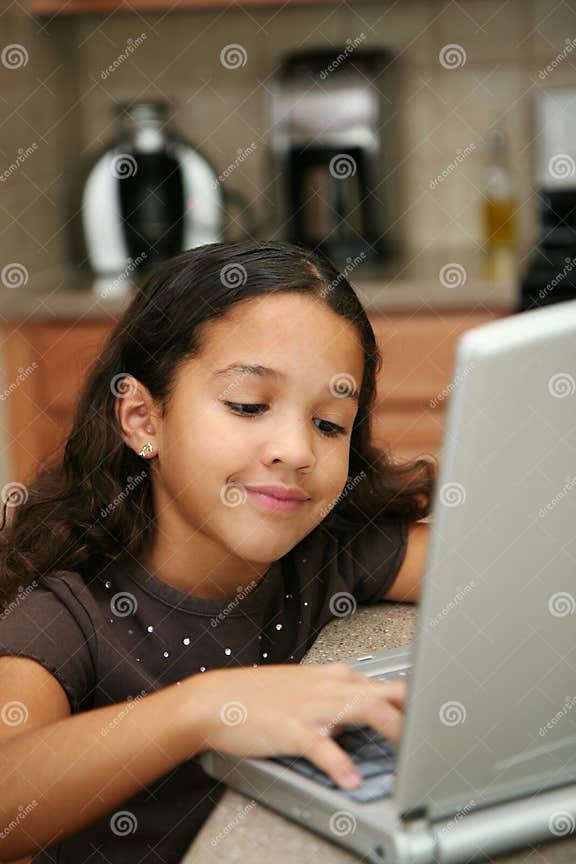 Child on Computer stock image. Image of race, education - 4987959
