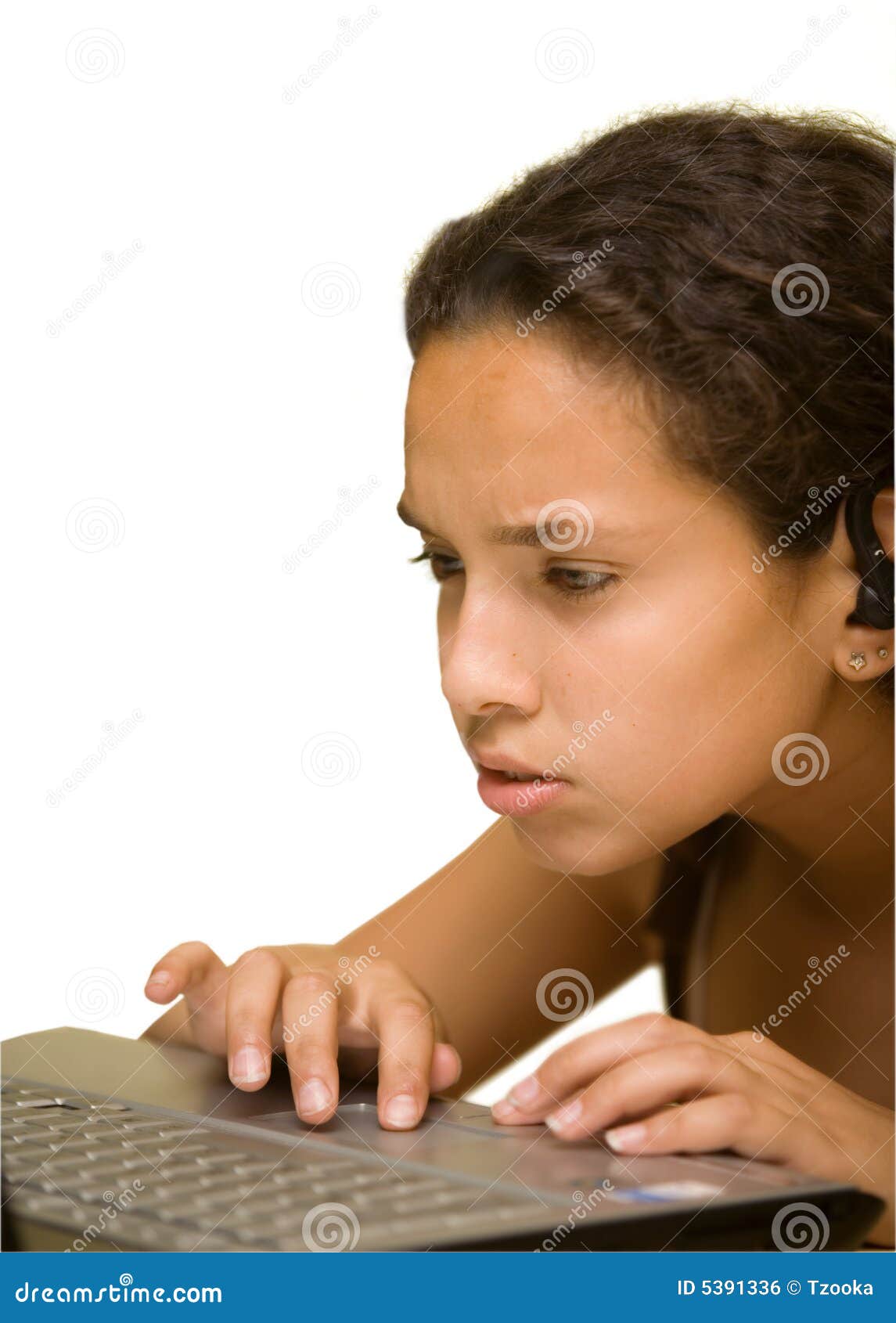 Child with a computer stock photo. Image of teenage, white - 5391336