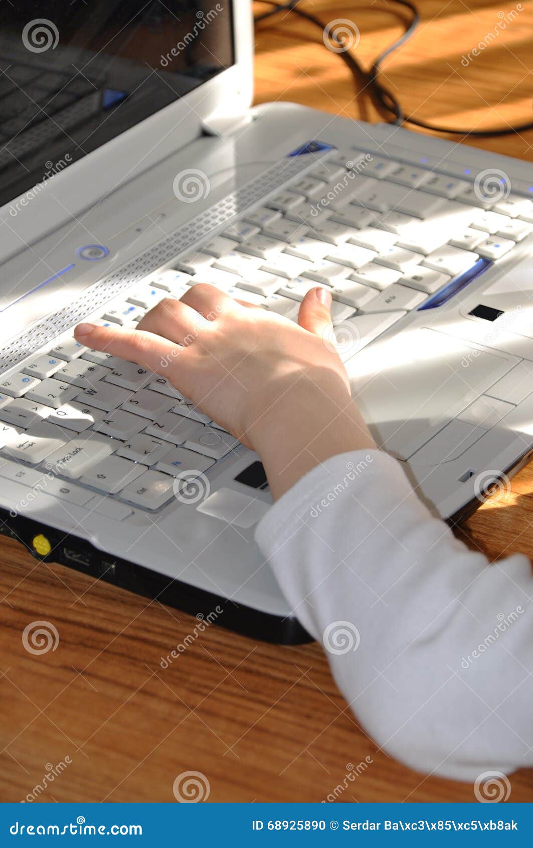 Child and computer stock photo. Image of assistance, communication ...