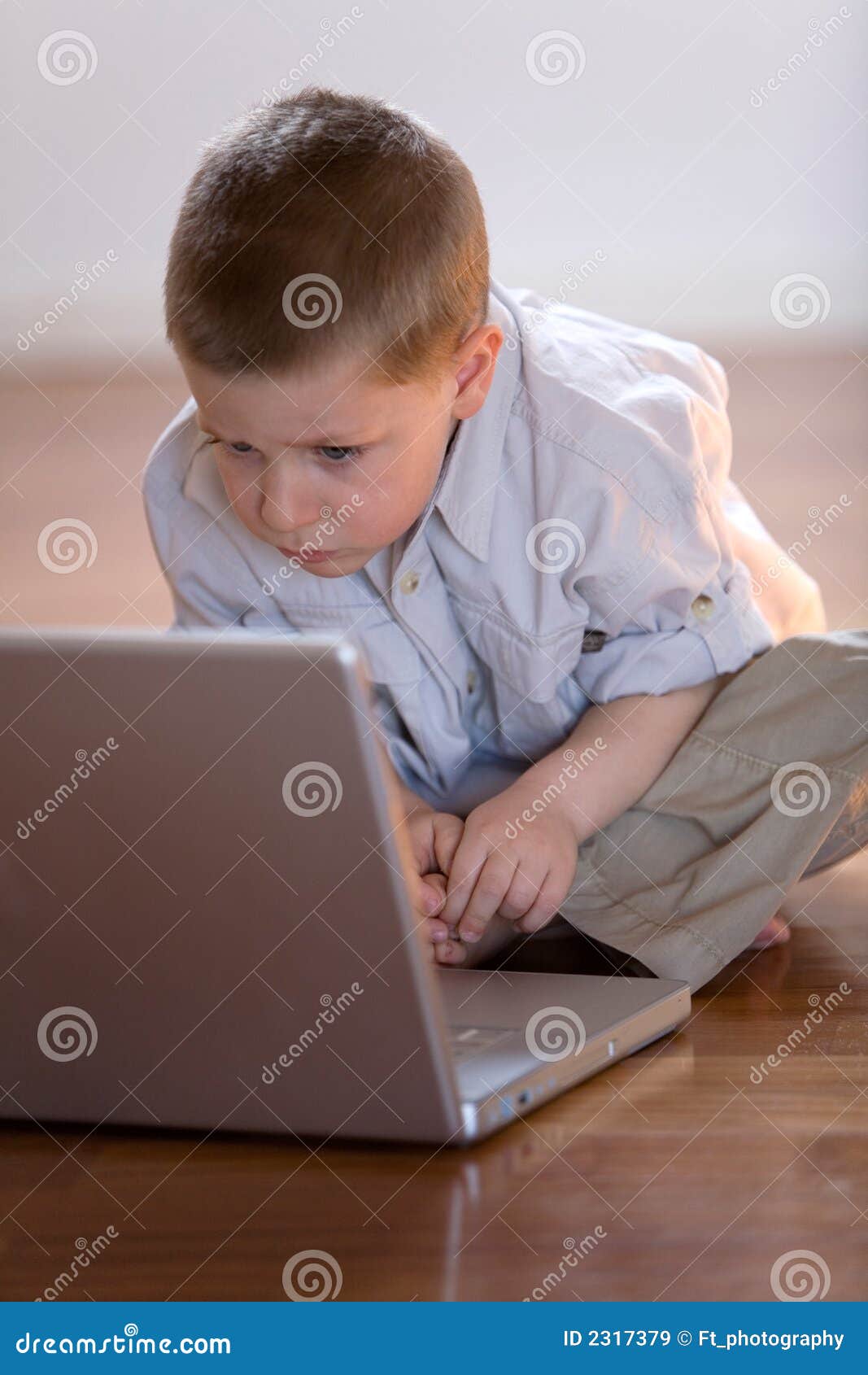 Child with Computer at Home Stock Image - Image of play, playful: 2317379