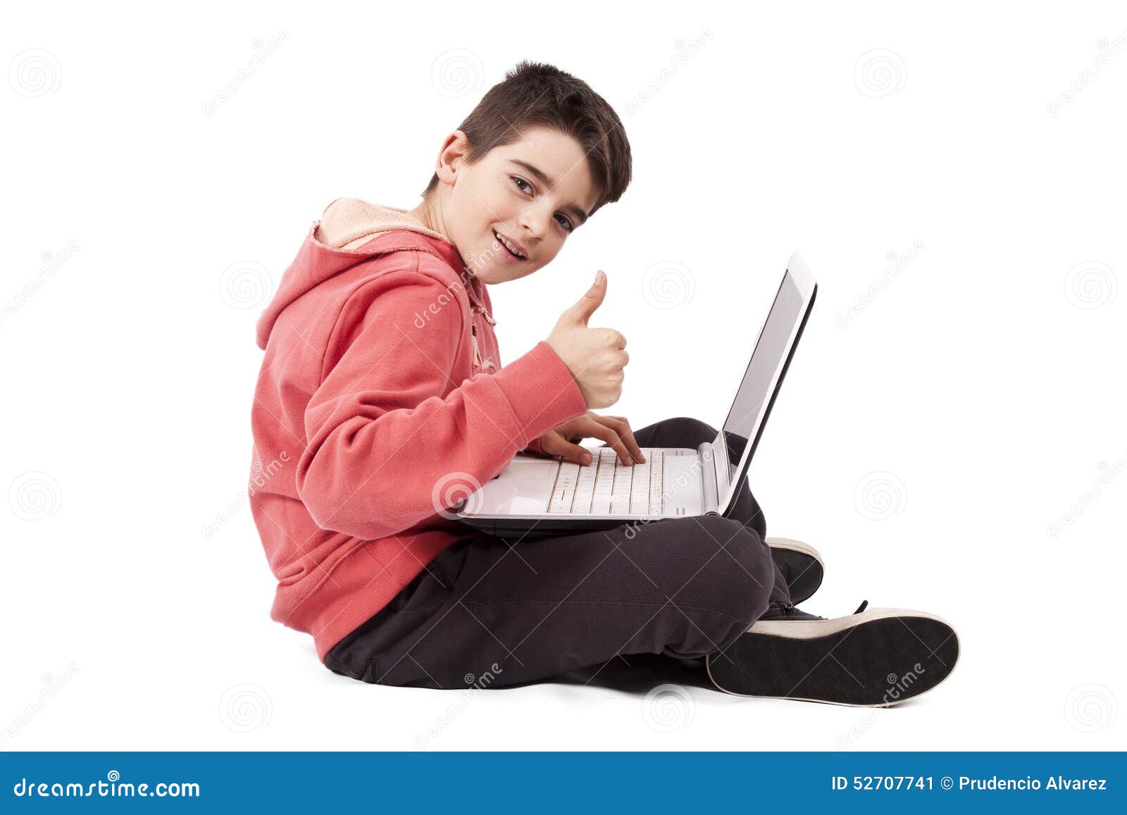Child with computer stock image. Image of learn, media - 52707741