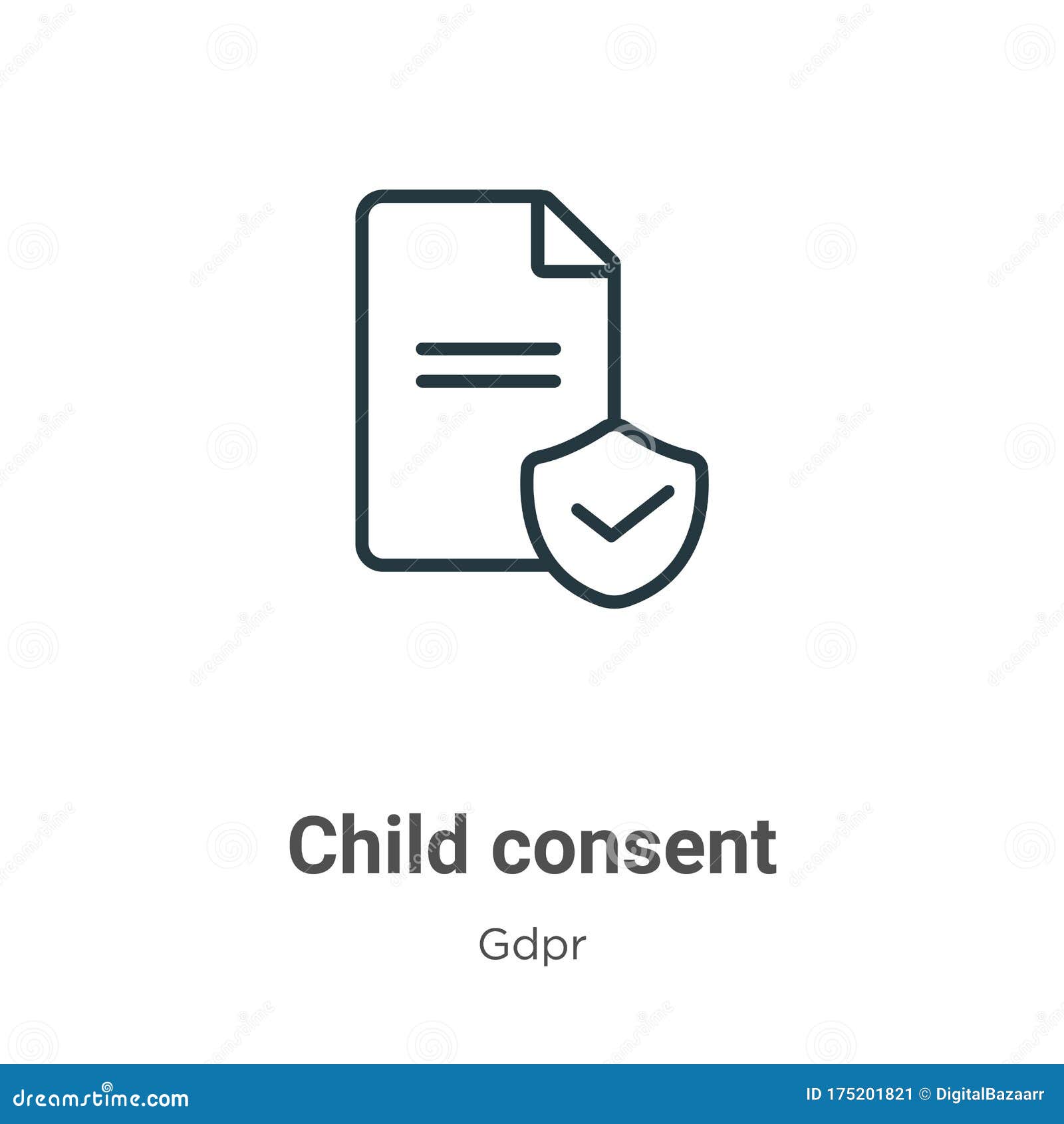 Child Consent Concept Vector Linear Icon Isolated On Transparent ...