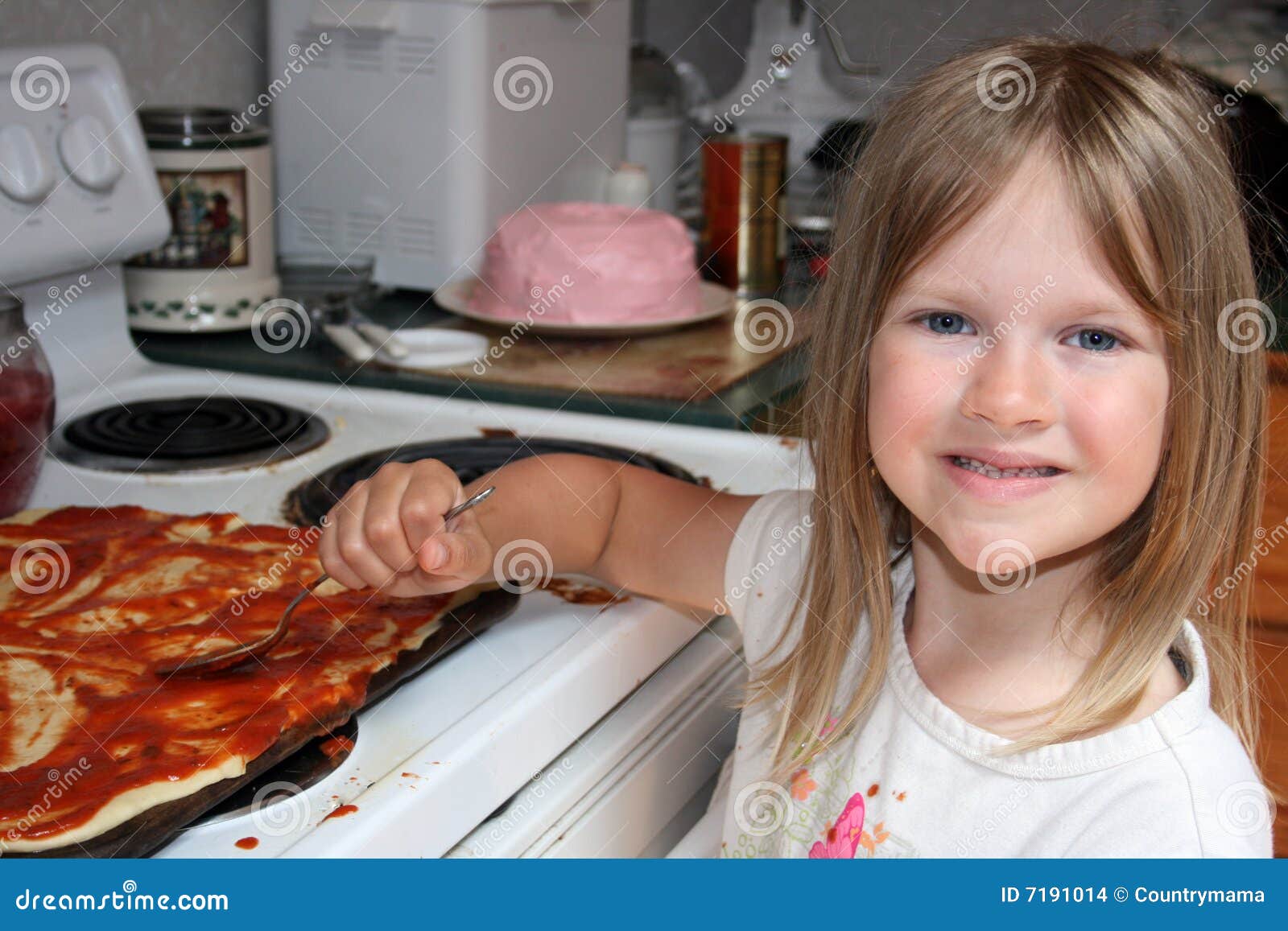 Child cooking. stock photo. Image of messy, female, helping - 7191014
