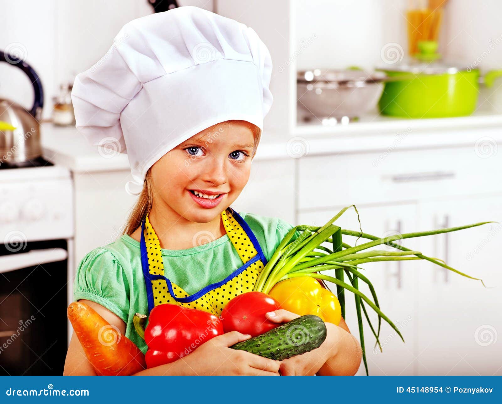 Child cooking at kitchen. stock photo. Image of bell - 45148954
