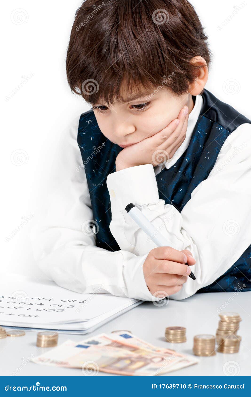 Boy Child Counting Numbers With Kids Blocks Royalty-Free Stock Image ...