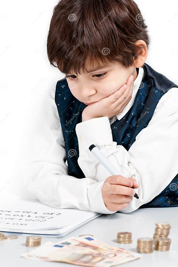 Child counting money stock photo. Image of notes, business - 17639710