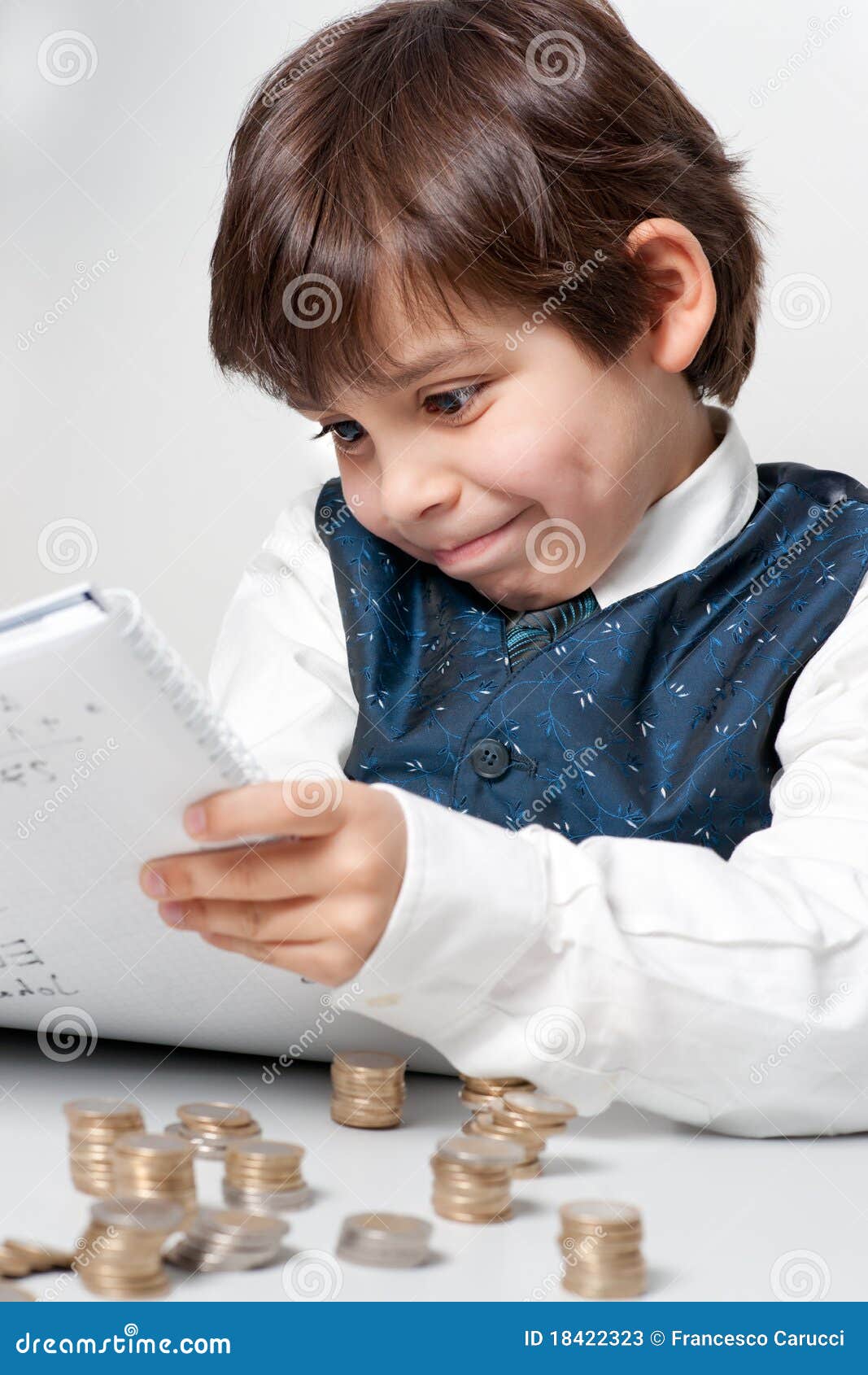 Child counting money stock image. Image of budget, jacket - 18422323