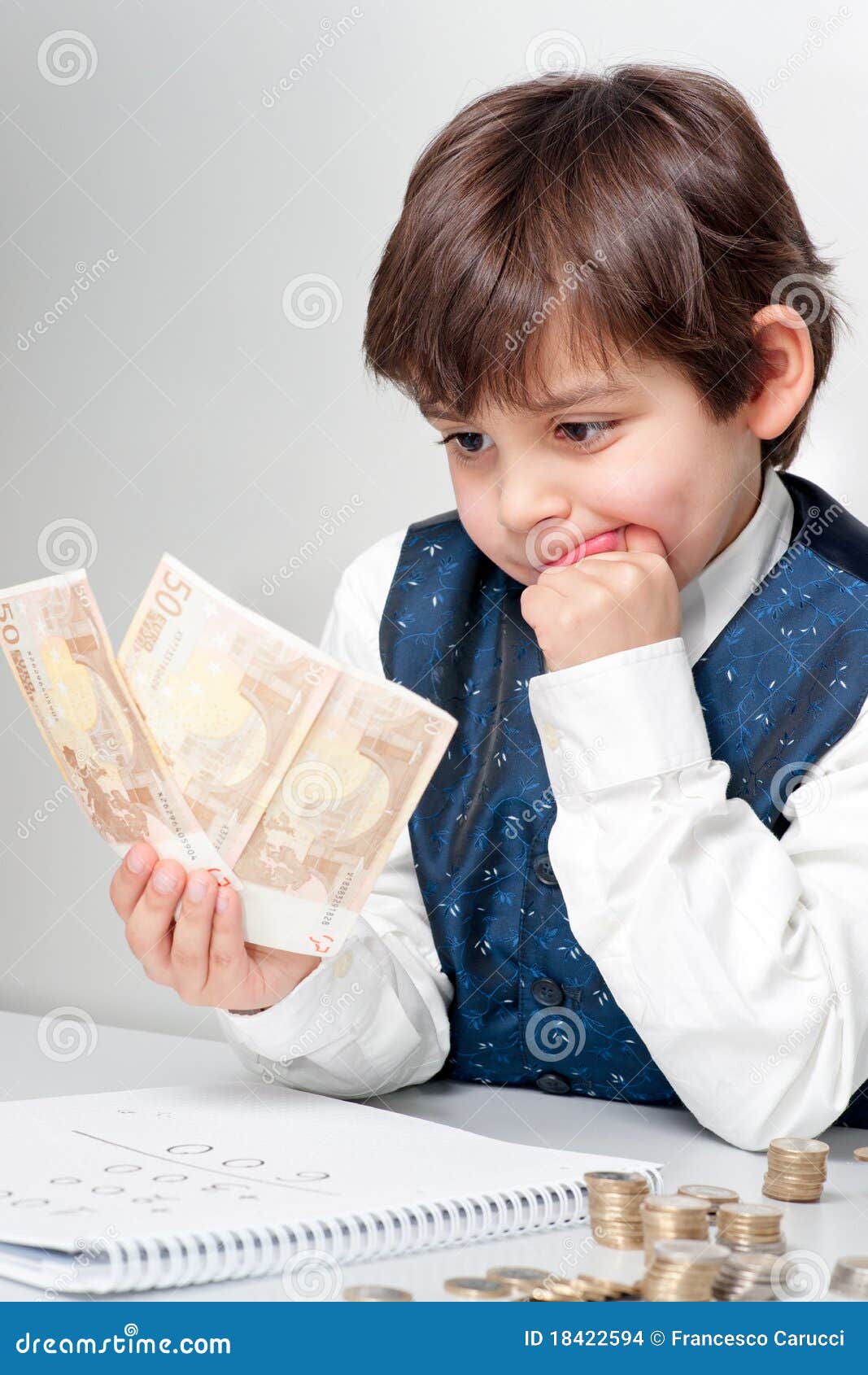 Boy Child Counting Numbers With Kids Blocks Royalty-Free Stock Image ...
