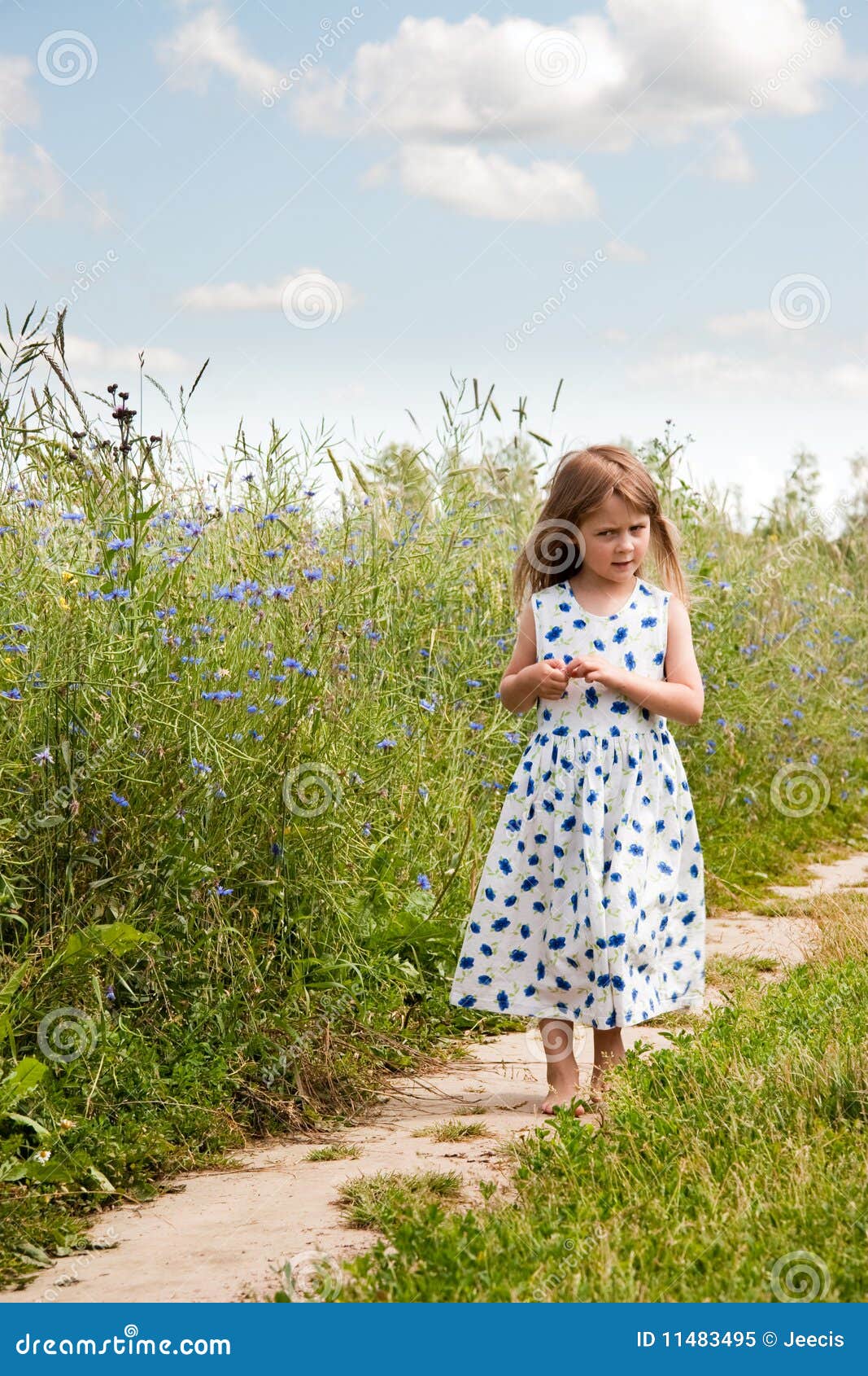 Child in countryside stock image. Image of bare, girl - 11483495