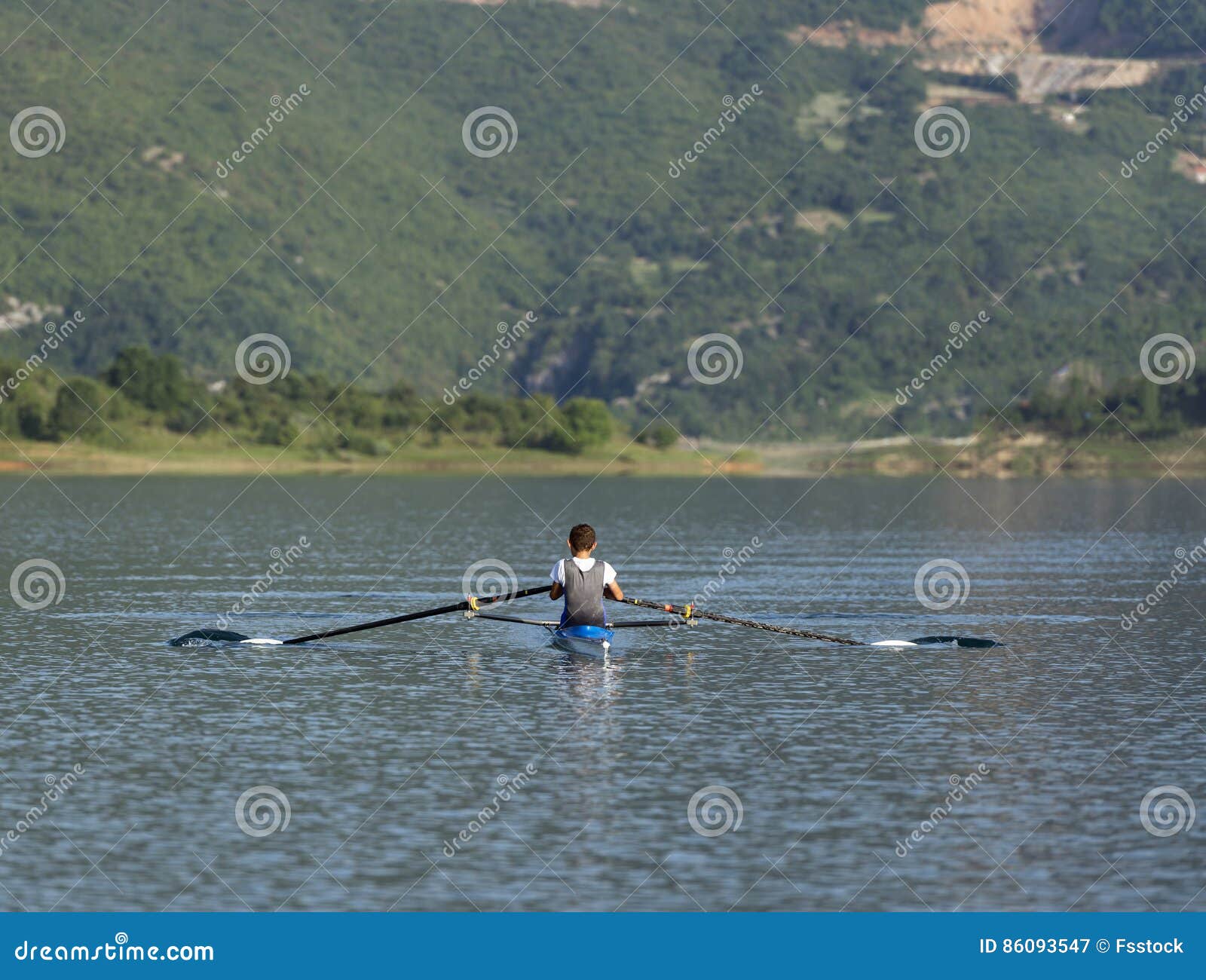 Child in the Course of Rowing on Single Stock Image - Image of olympics ...