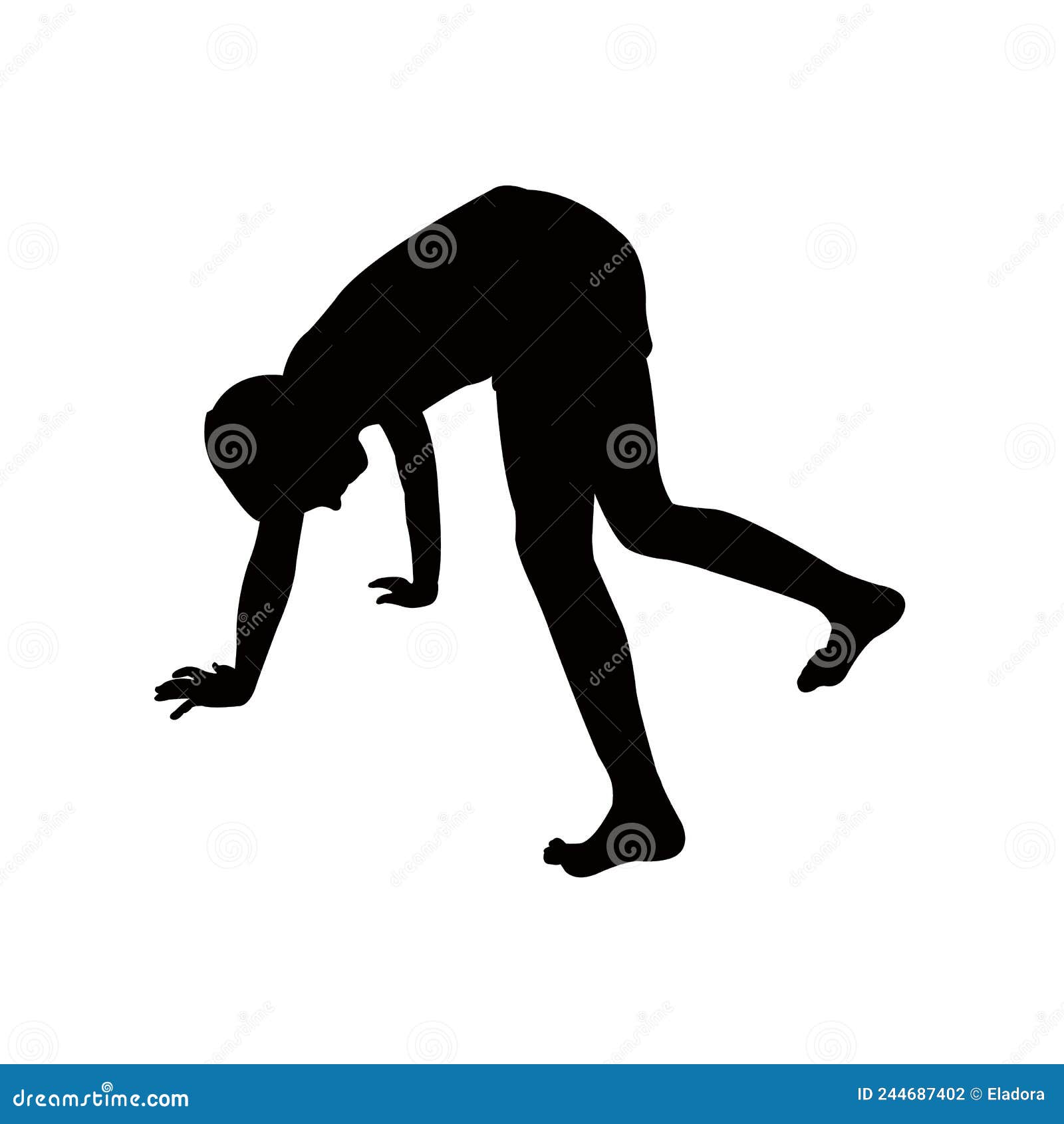 A Child Crawling Body Silhouette Vector | CartoonDealer.com #344956663