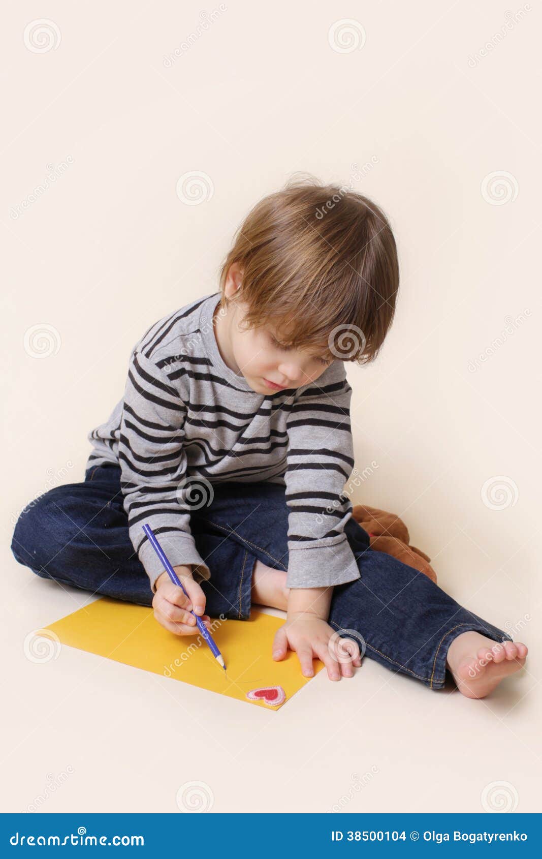 Child with Crayon, Arts stock photo. Image of little - 38500104