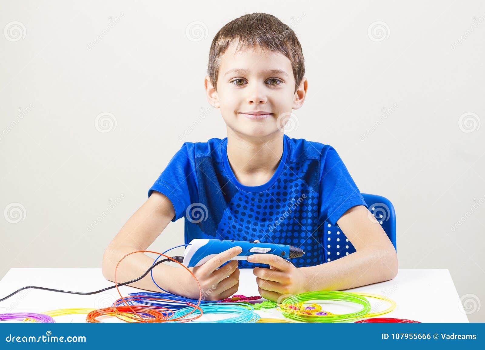 Child Creating with 3d Printing Pen Stock Photo - Image of creativity ...
