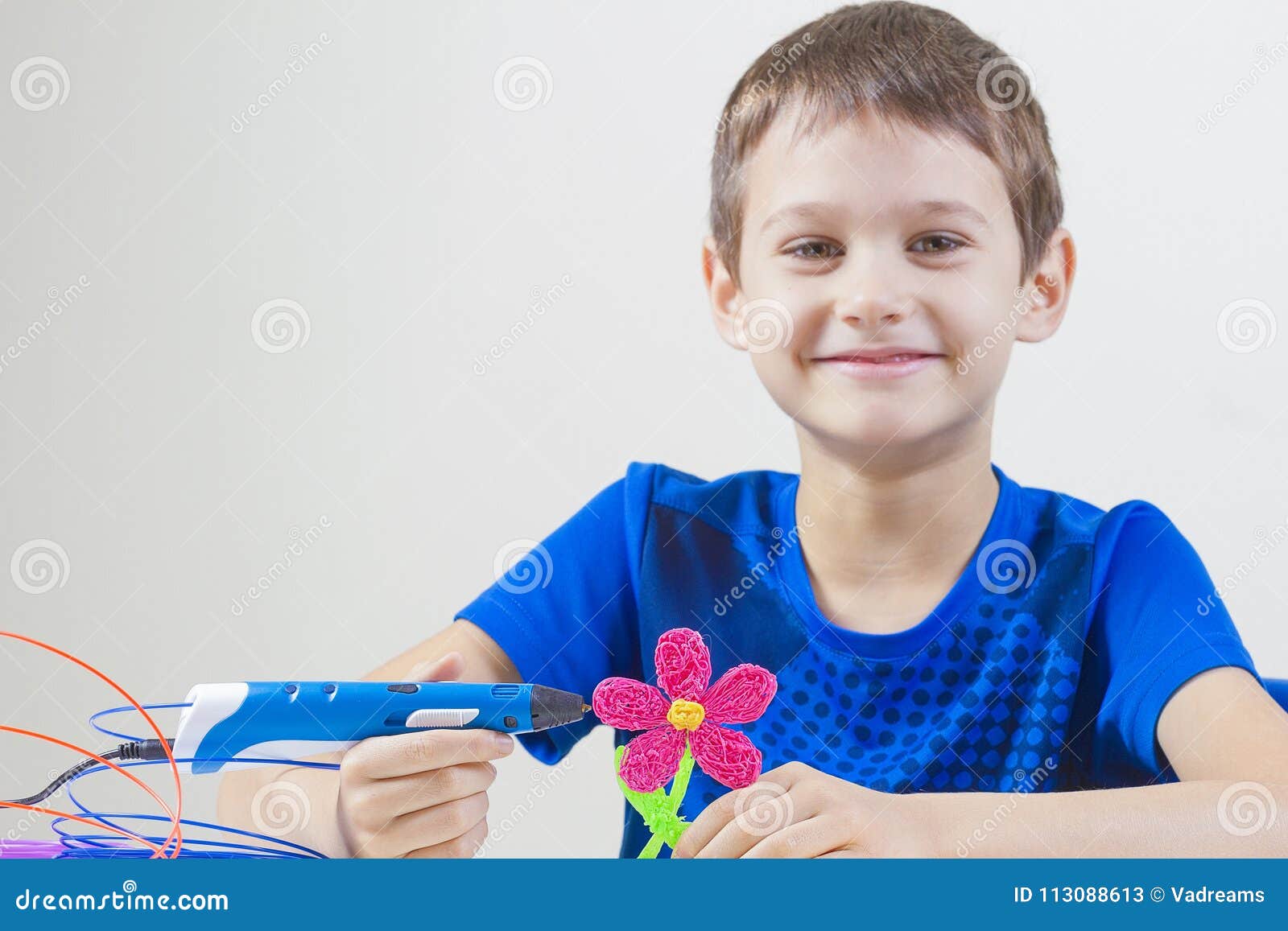 Child Creating with 3d Printing Pen Stock Image - Image of creative ...