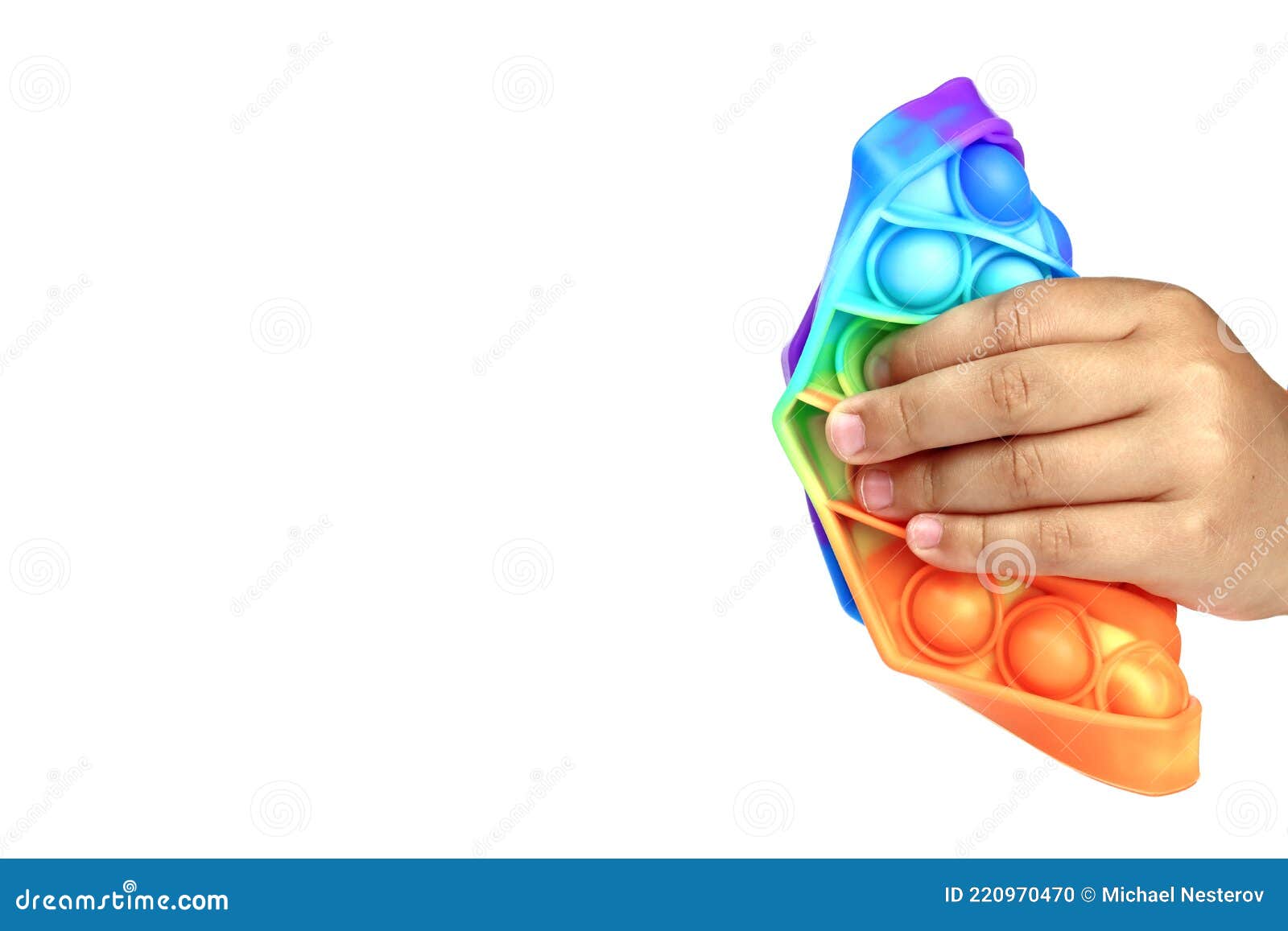 Child Crumpled the Pop it Toy in Hand Stock Photo - Image of silicone ...
