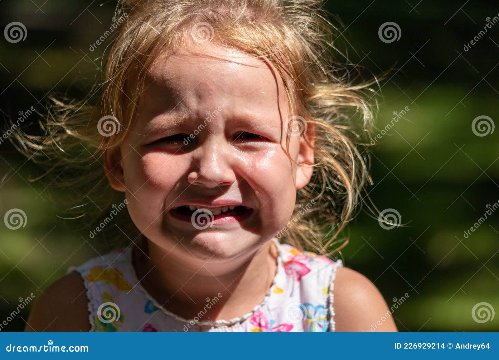 The Child is Crying and Laughing, the Child is Hysterical Stock Photo ...