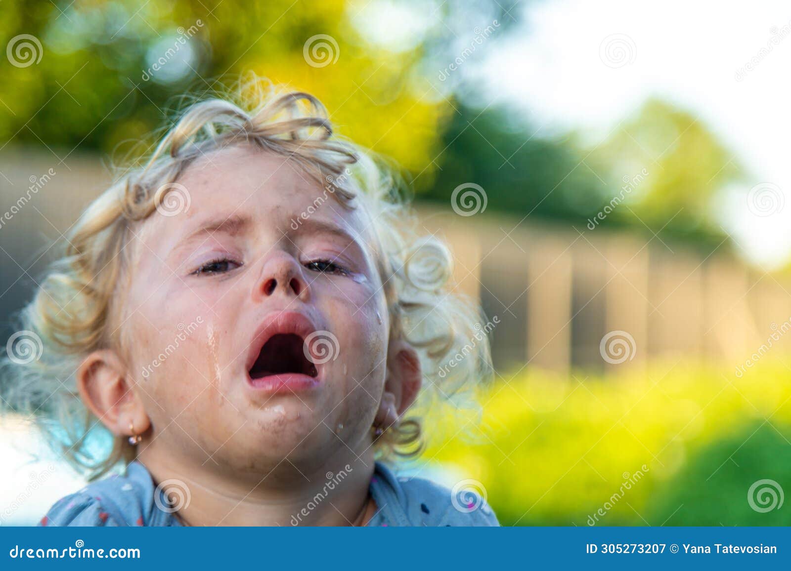 A Child is Crying on the Street. Selective Focus Stock Image - Image of ...