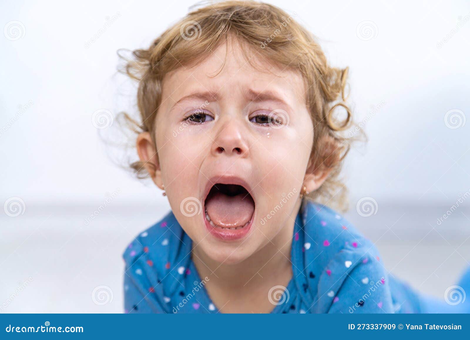 Child Crying Tears Face Girl. Selective Focus Stock Image - Image of ...