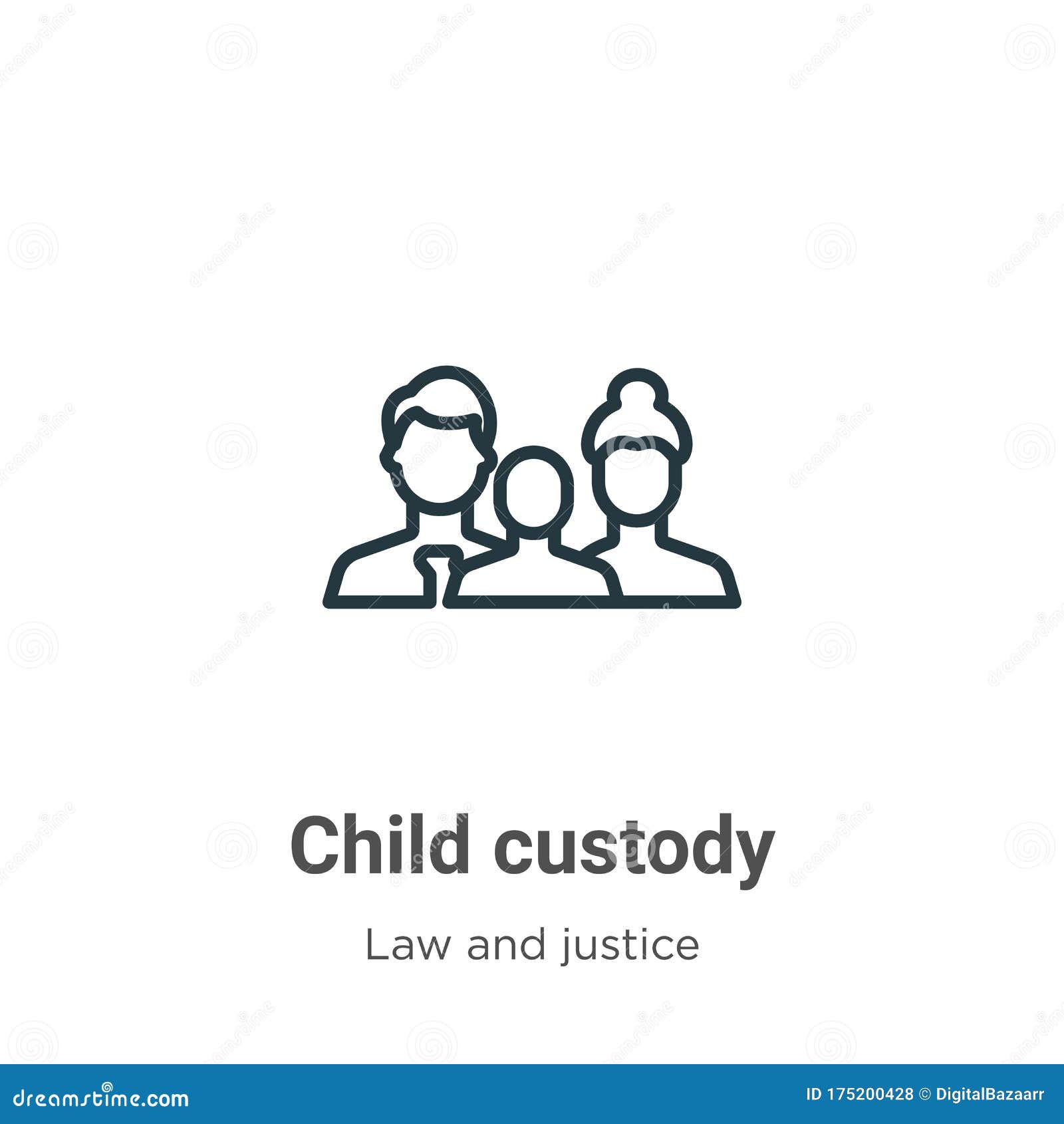 Child Custody Outline Vector Icon. Thin Line Black Child Custody Icon ...