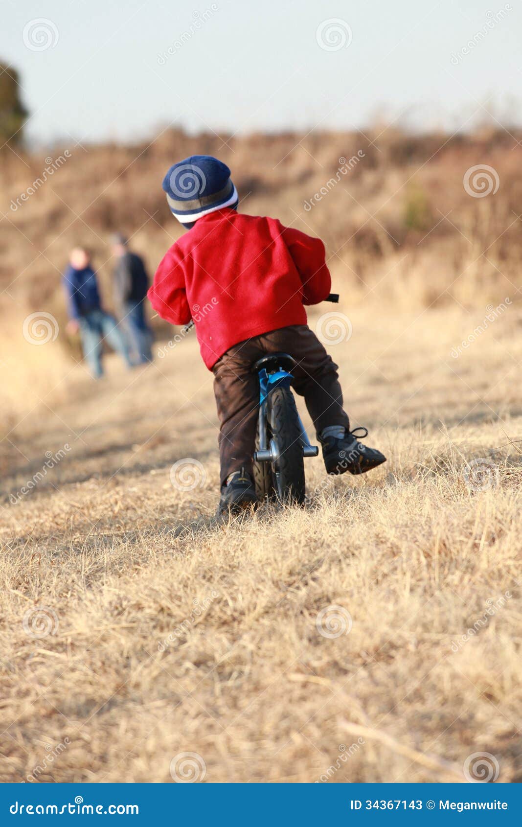 Child Cycling Away from the Camera Stock Image - Image of riding, farm ...