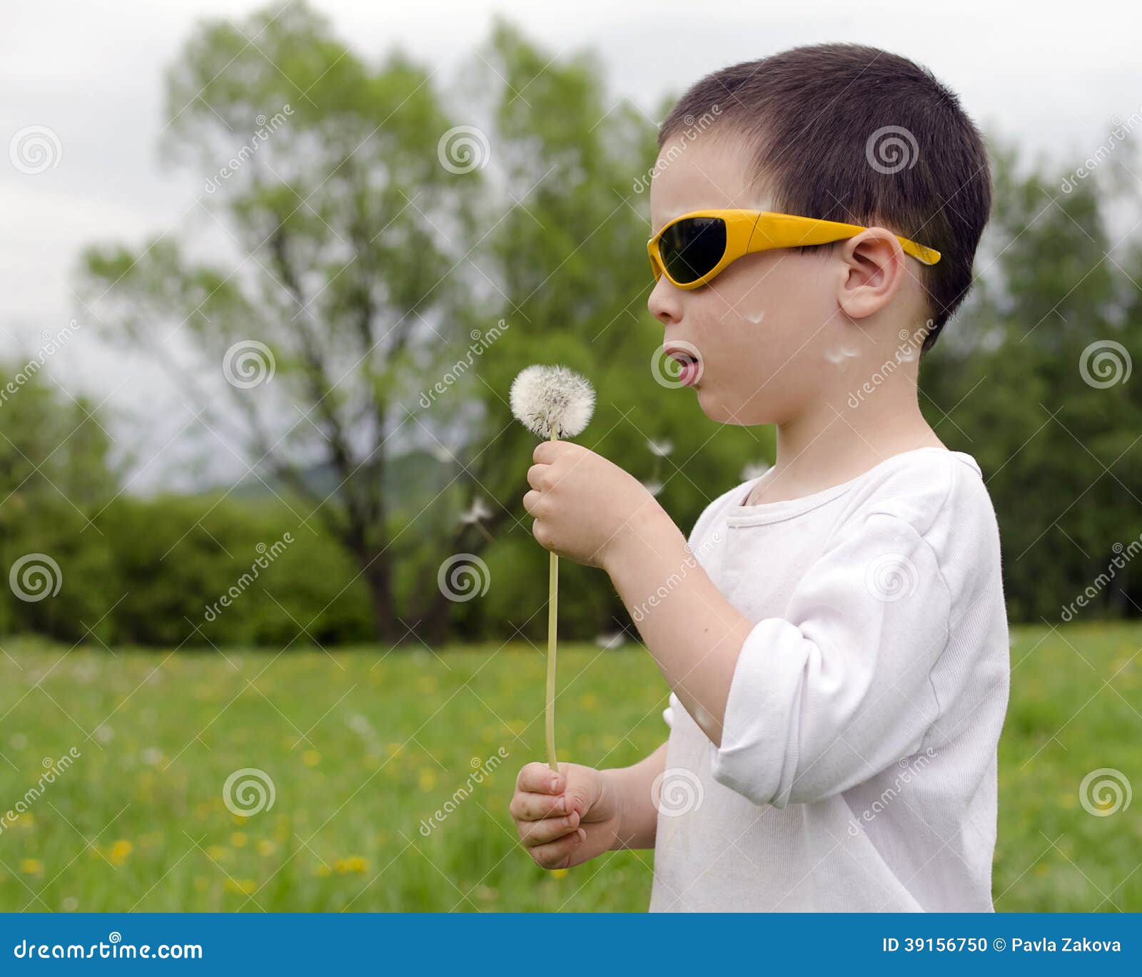 Child with dandelion stock photo. Image of flower, cute - 39156750