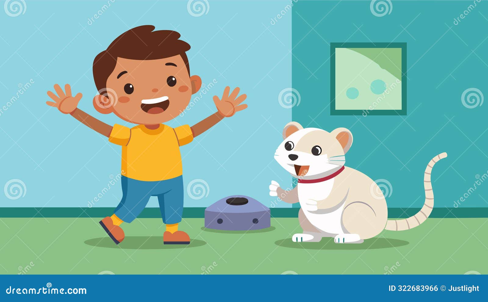 A Child Delightfully Clapping As They Guide A Robot Mouse Through The ...