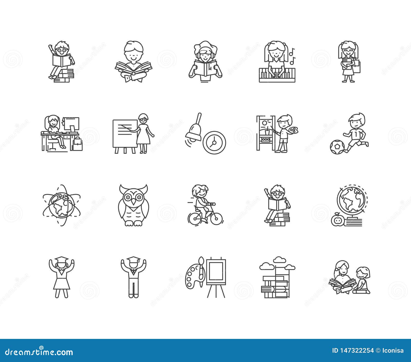 Child Development Centre Line Icons, Signs, Vector Set, Outline ...